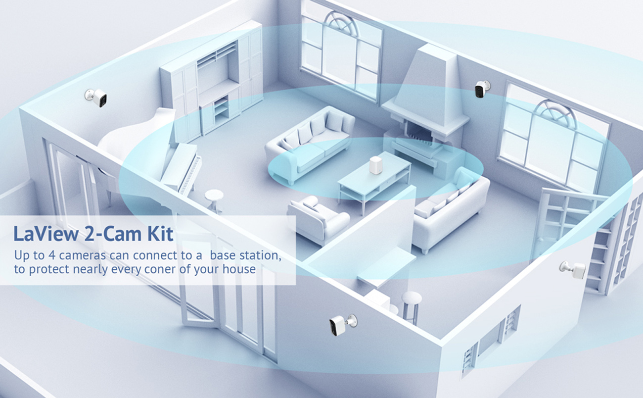 LaView 2K Security Camera, Security Cameras Wireless Outdoor,Security Camera System with 270-Day ...